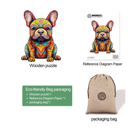 Cute French Dog Wooden Jigsaw Puzzle