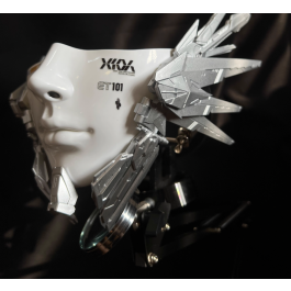 Halloween cosplay cyberpunk mechanical girl mask half face flying