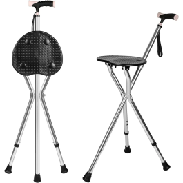 Folding Cane Seat Combo 400 lbs Capacity Portable Cane Stool Handy ...