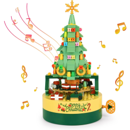 Christmas tree building blocks music box
