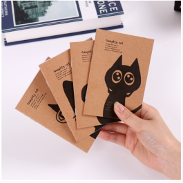 Mini Blank Notebook Office Supplies School Creative Kraft Paper Cat ...