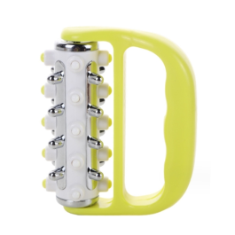 Handheld curved five-row iron column roller soothing massager (yellow ...