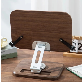 Rotating lifting black walnut aluminum alloy reading bookshelf notebook ...