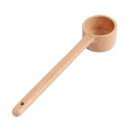 Long-Handled Wooden Spoon Seasoning Spoon Dessert Coffee Milk Tea Spoon ...
