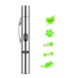 Rechargeable projection cat flashlight multi-pattern pet toy stainless ...
