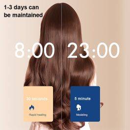 D32 Egg Roll Head Curling Wand Water Ripple Splint Negative Ion Curling ...