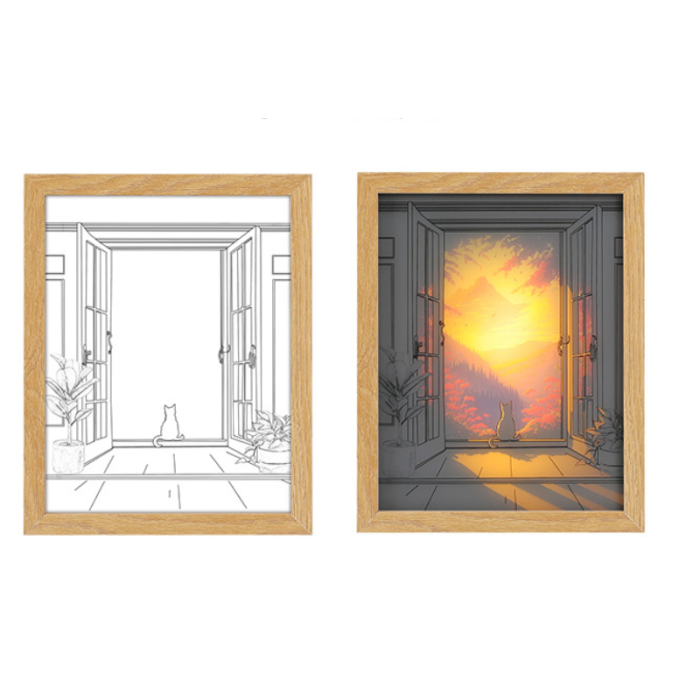 Light painting photo frame will glow decorative painting ins bedside ...