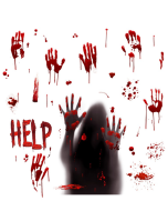 [Halloween Sale]2 Sheets Halloween Bloody Handprint Tattoo Window Stickers